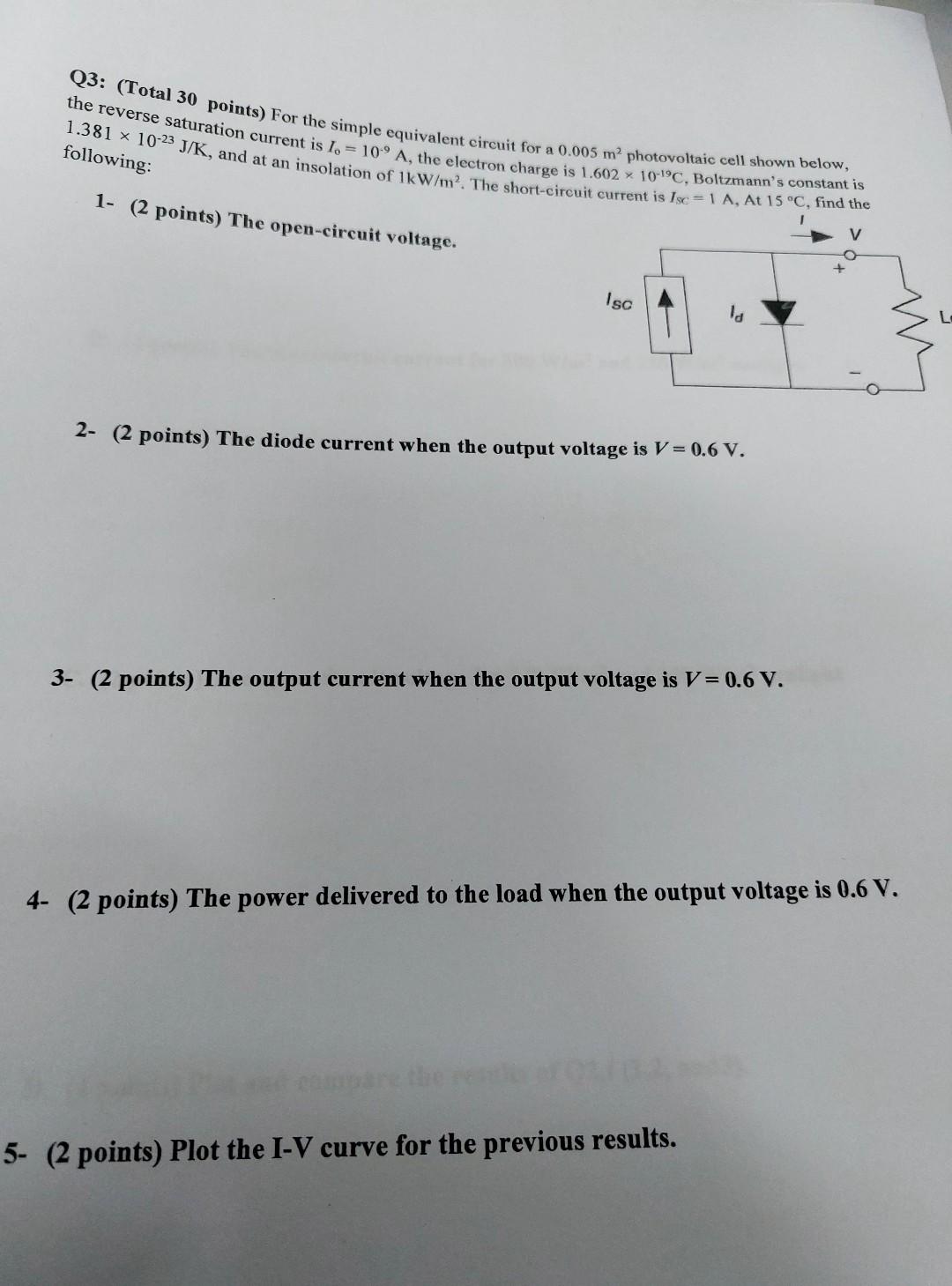 Solved Q3: (Total 30 points) For the simple equivalent | Chegg.com