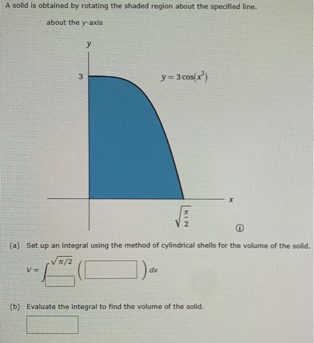 Solved A solid is obtained by rotating the shaded region | Chegg.com