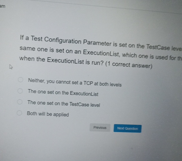 Solved If a Test Configuration Parameter is set on the | Chegg.com