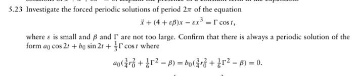 Solved 5.23 Investigate the forced periodic solutions of | Chegg.com