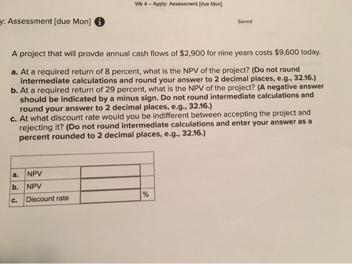 Solved Wk 4 - Apply: Assessment (due Mon] y: Assessment (due | Chegg.com