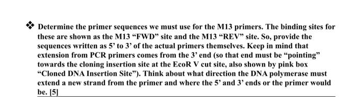 Solved Determine the primer sequences we must use for the | Chegg.com