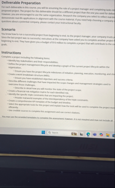 Solved Deliverable PreparationFor each deliverable in this | Chegg.com