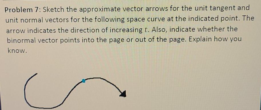 Solved Problem 7: Sketch the approximate vector arrows for | Chegg.com