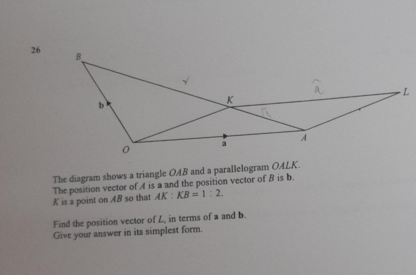 Solved The diagram shows a triangle OAB and a parallelogram | Chegg.com