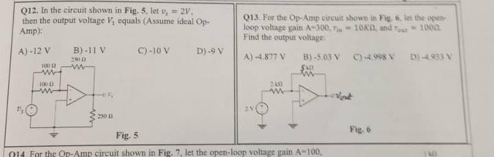 Solved Q12. ﻿In the circuit shown in Fig. 5 , ﻿let vs=2V. | Chegg.com