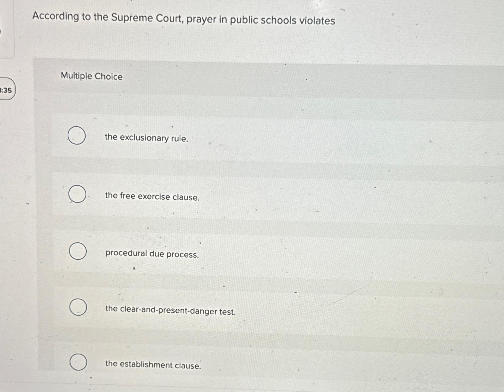 Solved According to the Supreme Court, prayer in public | Chegg.com