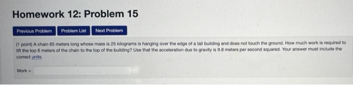 Solved Homework 12: Problem 15 Previous Probler Problem List | Chegg.com