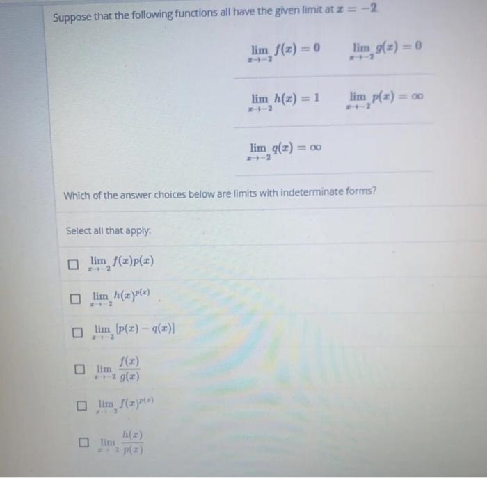 Solved Suppose that the following functions all have the | Chegg.com