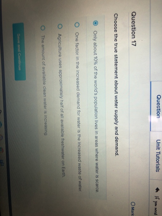 Solved Question Unit Tutorials If you need Question 17 Mark | Chegg.com
