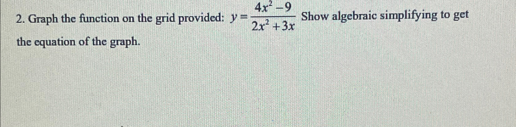 Solved Graph the function on the grid provided: | Chegg.com