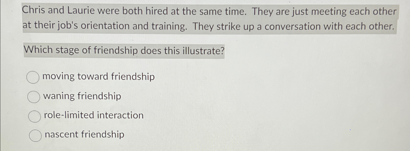 Solved Chris and Laurie were both hired at the same time. | Chegg.com