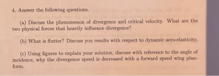 Solved 4 Answer The Following Questions A Discuss The