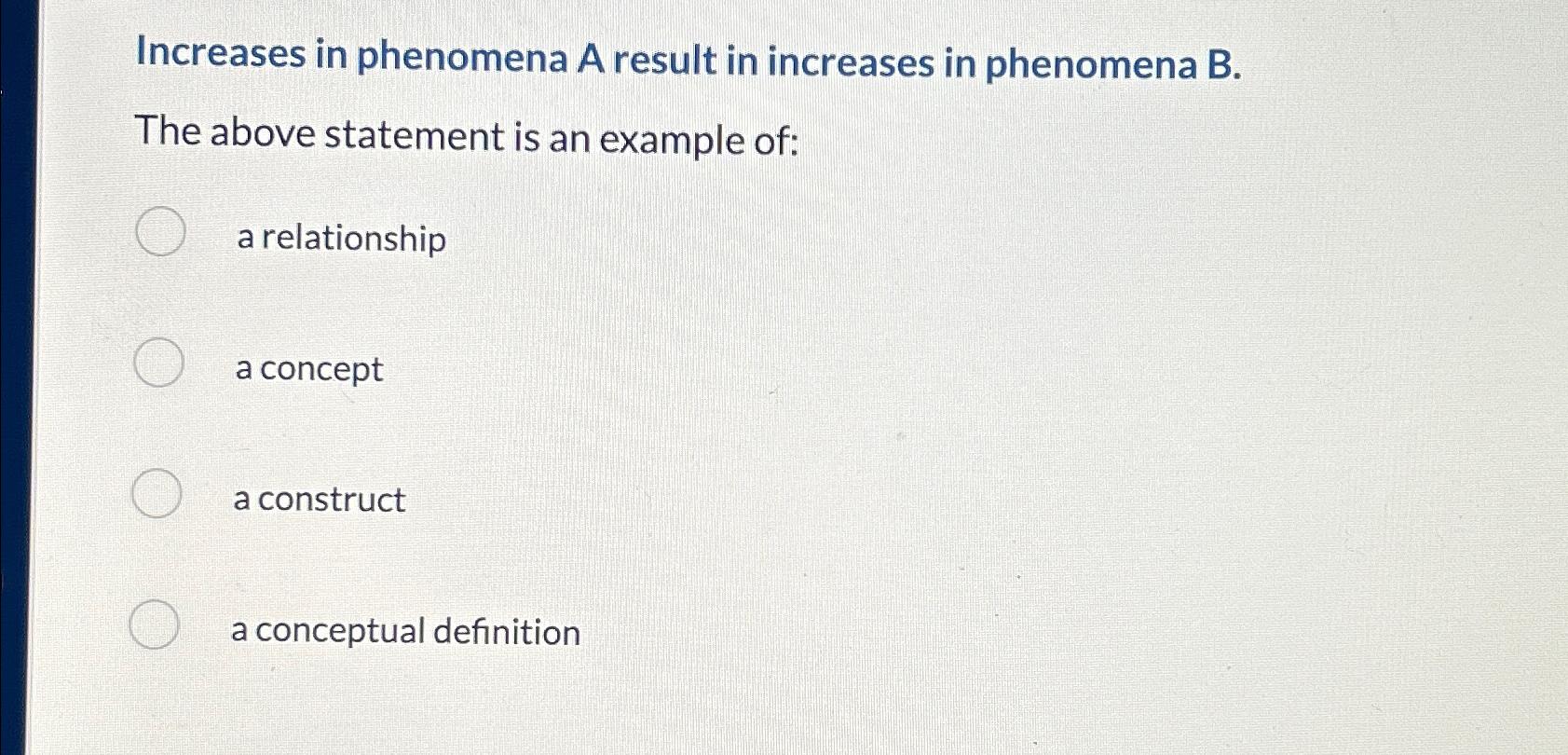 Solved Increases in phenomena A result in increases in | Chegg.com