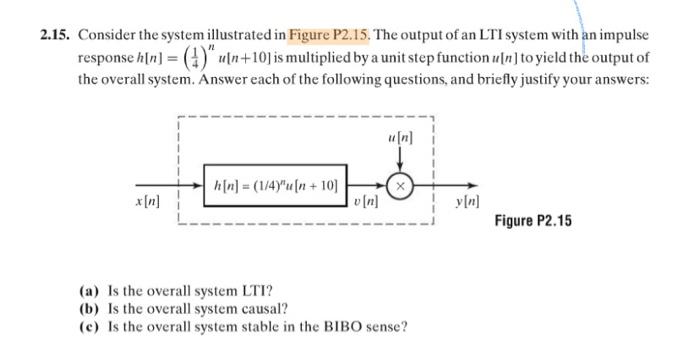 Solved 2.15. Consider the system illustrated in Figure | Chegg.com