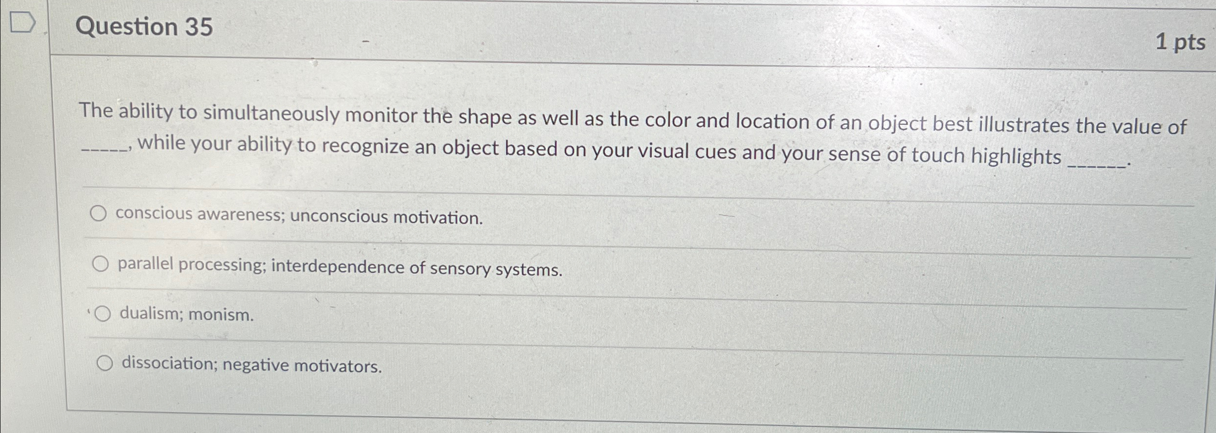 Solved Question 351 ﻿ptsThe ability to simultaneously | Chegg.com