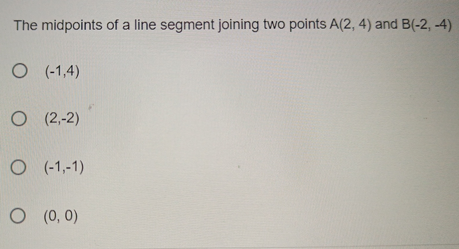 Solved The midpoints of a line segment joining two points | Chegg.com
