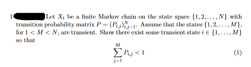 Solved ILet xt ﻿be a finite Markov chain on the state space | Chegg.com