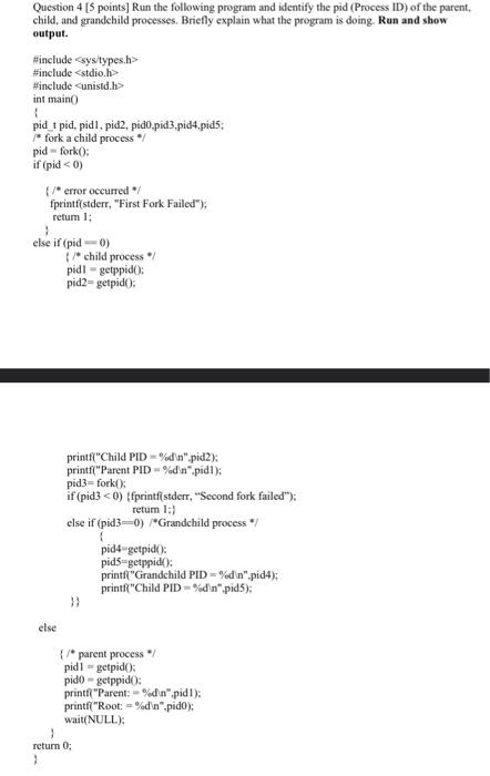 Solved Question 4 [5 points] Run the following program and | Chegg.com