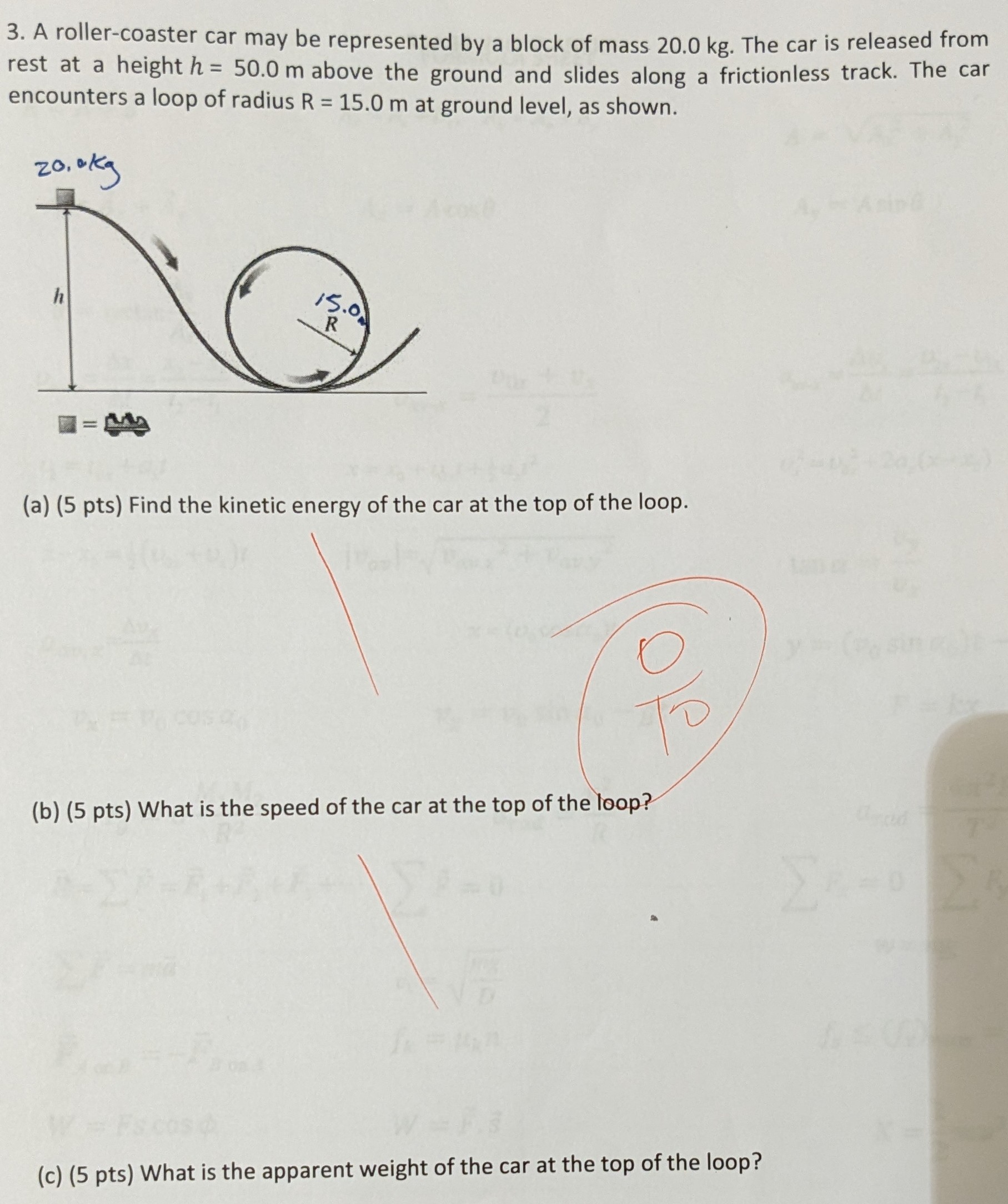 Solved A roller-coaster car may be represented by a block of | Chegg.com