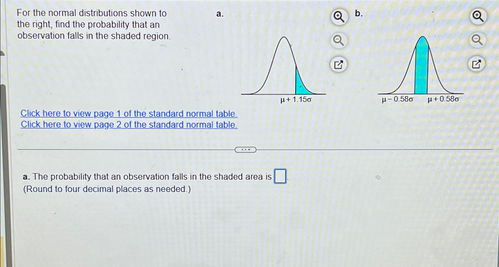 Solved For the normal distributions shown toa.b. ﻿the right, | Chegg.com