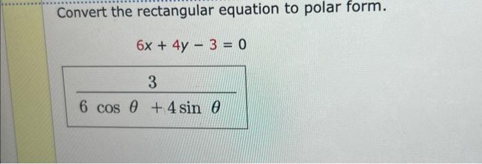 Solved Convert the rectangular equation to polar form. | Chegg.com