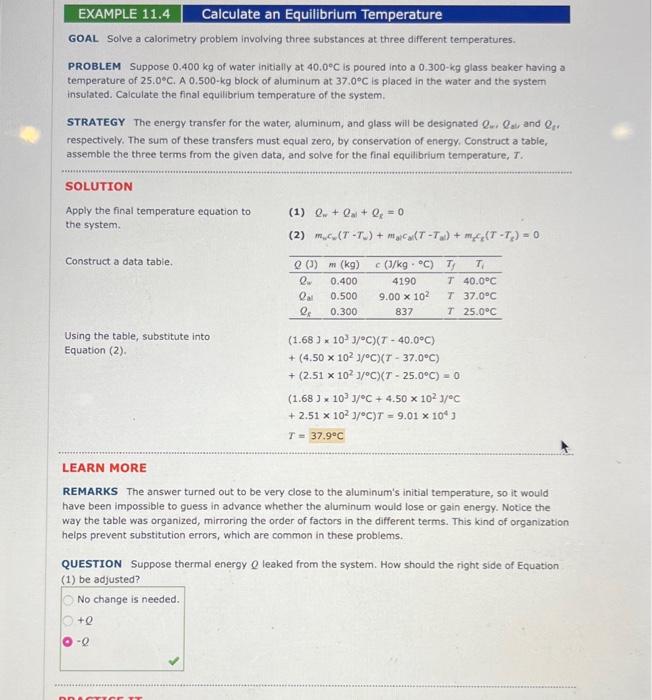 Solved GOAL Solve a calorimetry problem involving three | Chegg.com