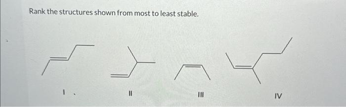 Solved Rank the structures shown from most to least stable. | Chegg.com