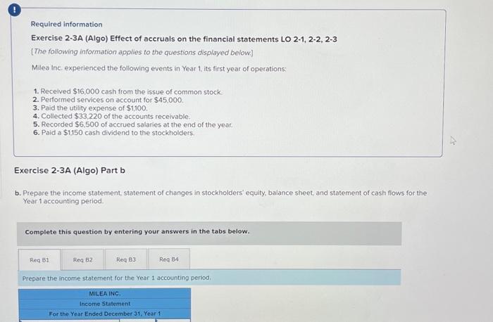 Solved Required information Exercise 2-3A (Algo) Effect of | Chegg.com