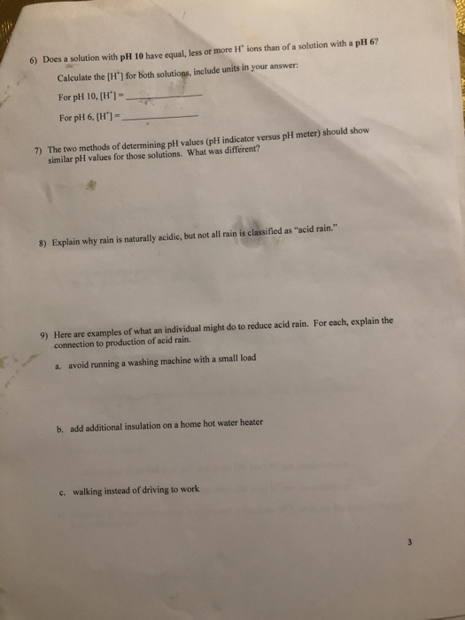 Solved Part D: Effect of Buffers on pll Chemical Added НC | Chegg.com