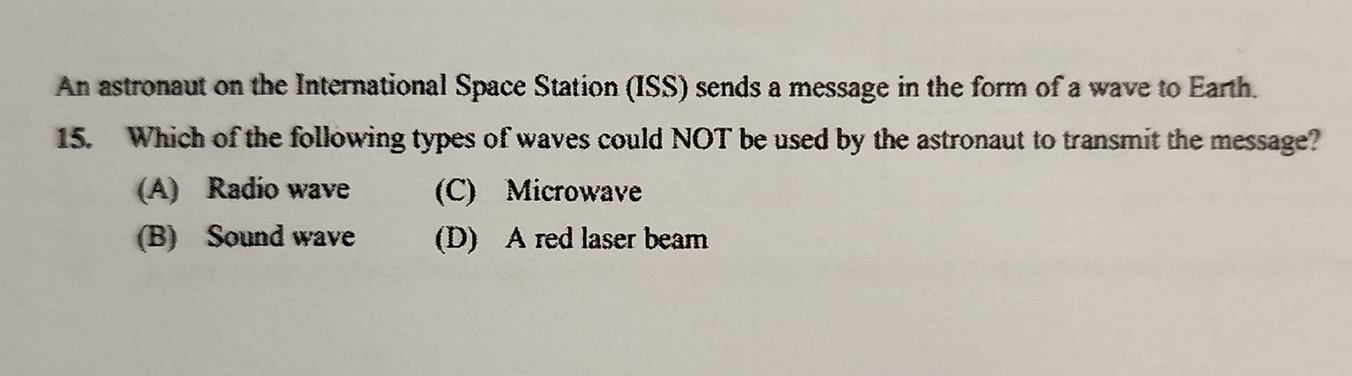 Solved An astronaut on the International Space Station (ISS) | Chegg.com