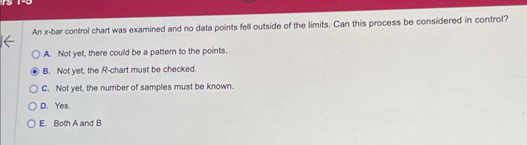 Solved An x-bar control chart was examined and no data | Chegg.com