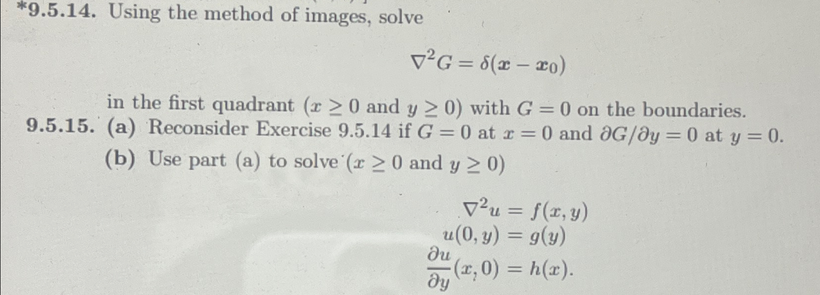 Solved *9.5.14. ﻿Using the method of images, | Chegg.com