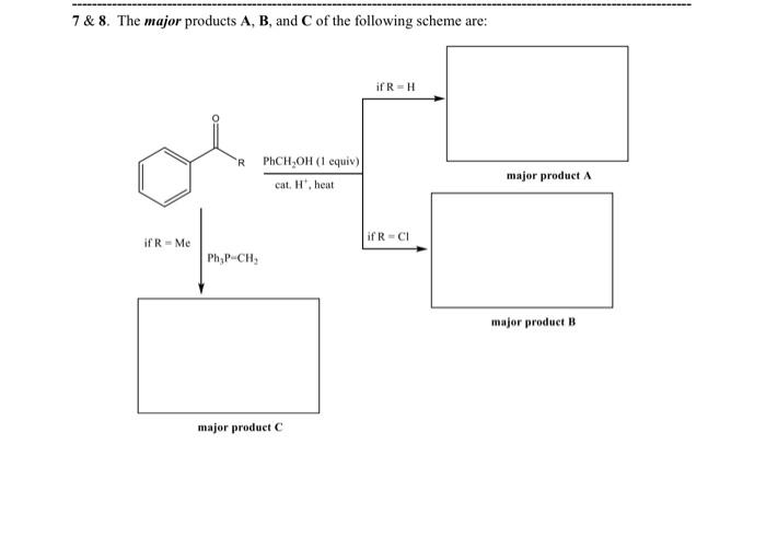 Solved 7 \& 8. The major products A,B, and C of the | Chegg.com