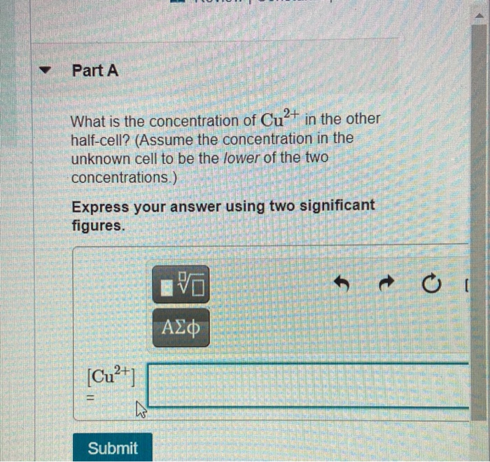 Solved Part A What is the concentration of Cu2+ in the other | Chegg.com