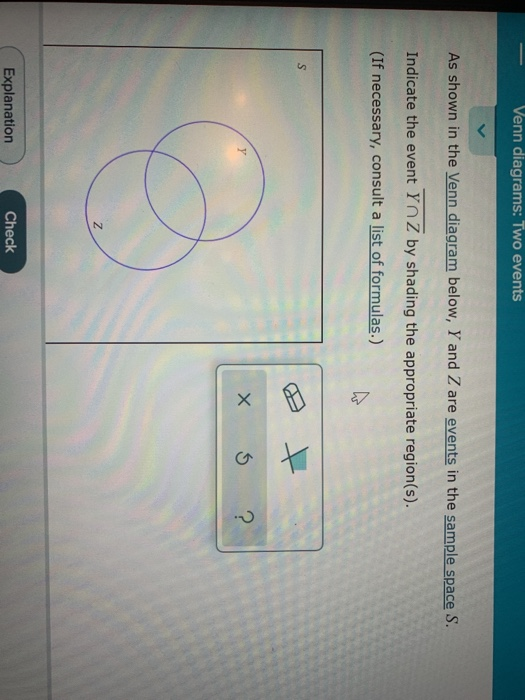 Solved Venn diagrams: Two events As shown in the Venn | Chegg.com
