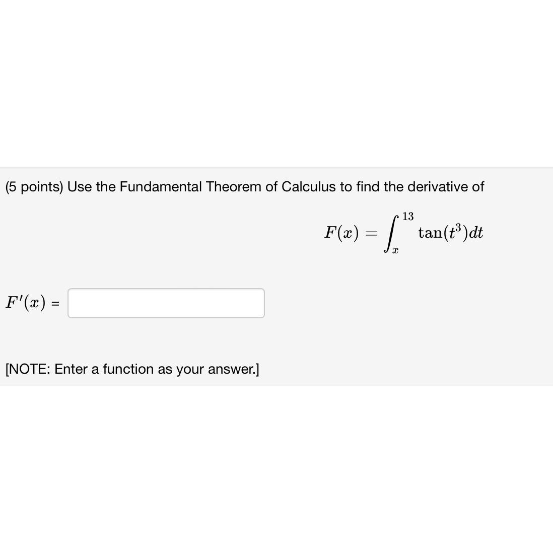 Solved 5 ﻿points ﻿use The Fundamental Theorem Of Calculus