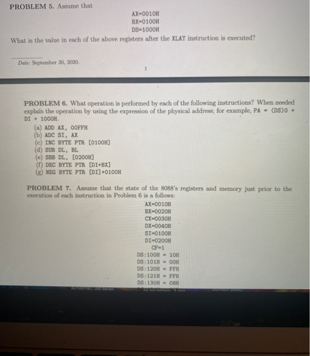 PROBLEM 1. Explain the meaning of the operation that | Chegg.com
