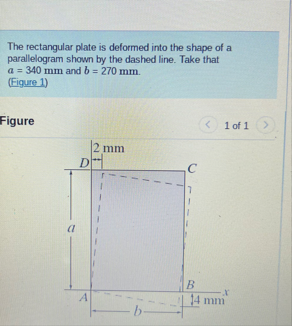 Solved The rectangular plate is deformed into the shape of a | Chegg.com