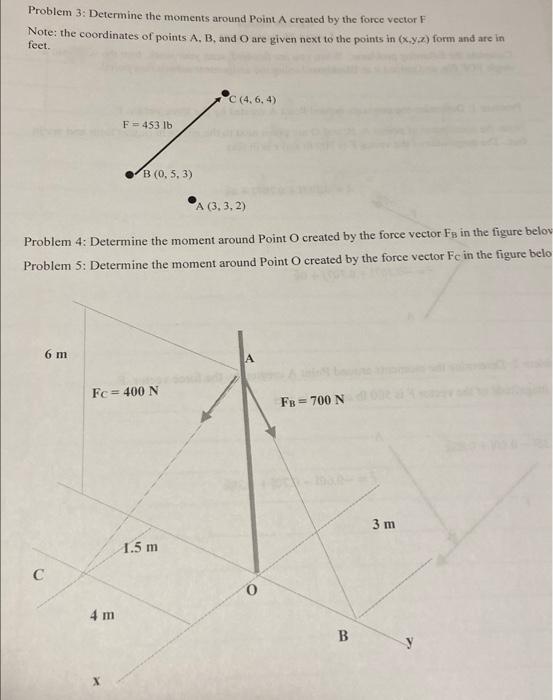 Solved Problem 3: Determine the moments around Point A | Chegg.com