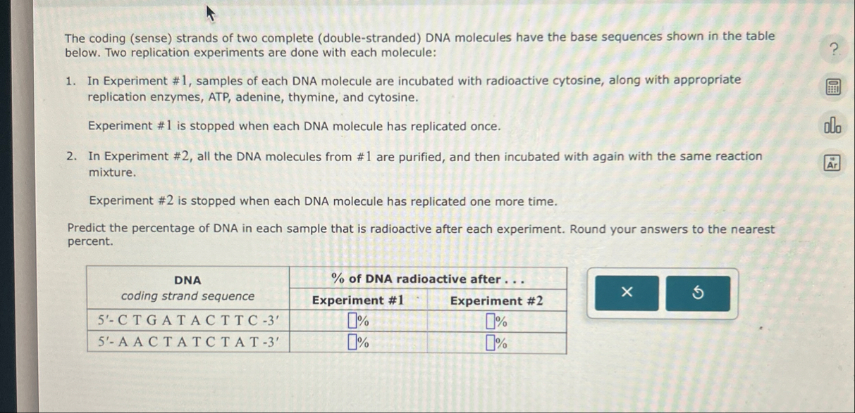 Solved The coding (sense) ﻿strands of two complete | Chegg.com