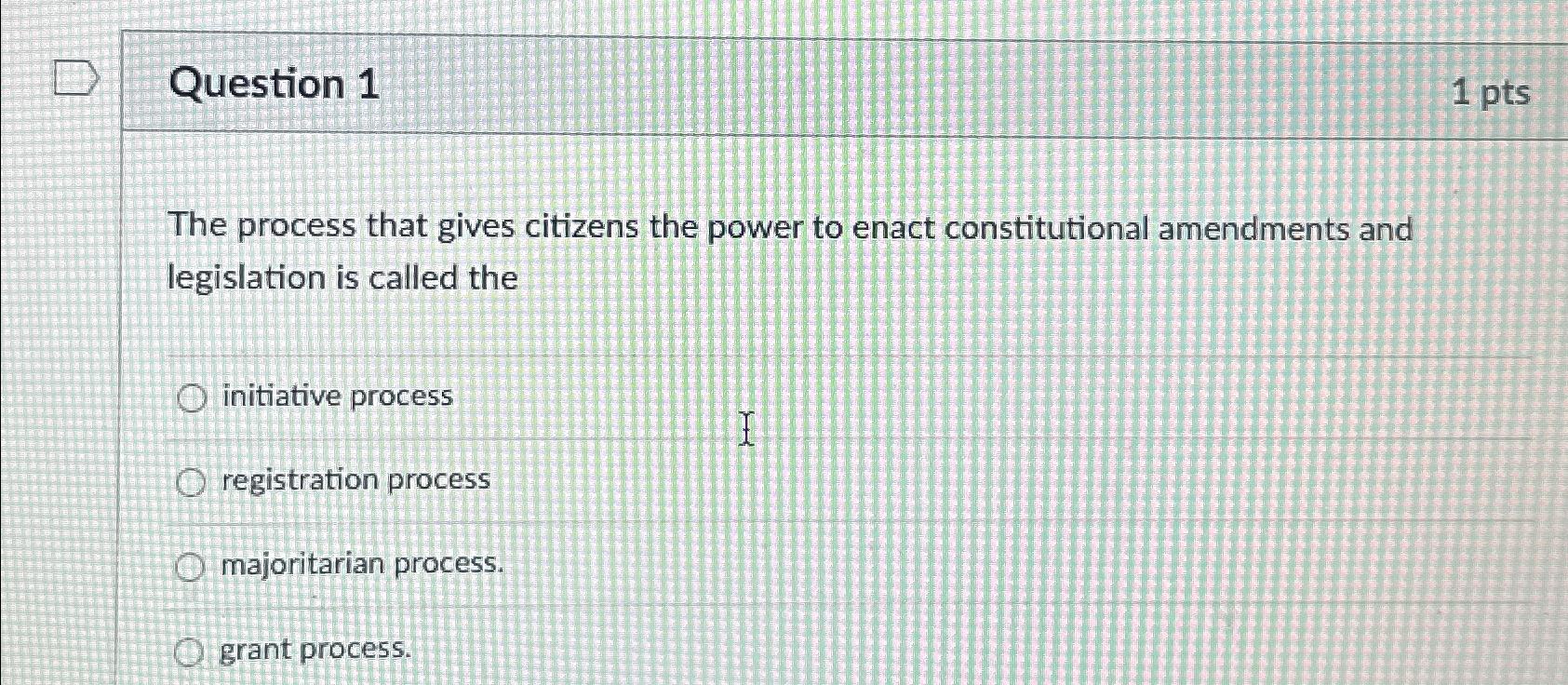 Solved Question 11 ﻿ptsThe process that gives citizens the | Chegg.com