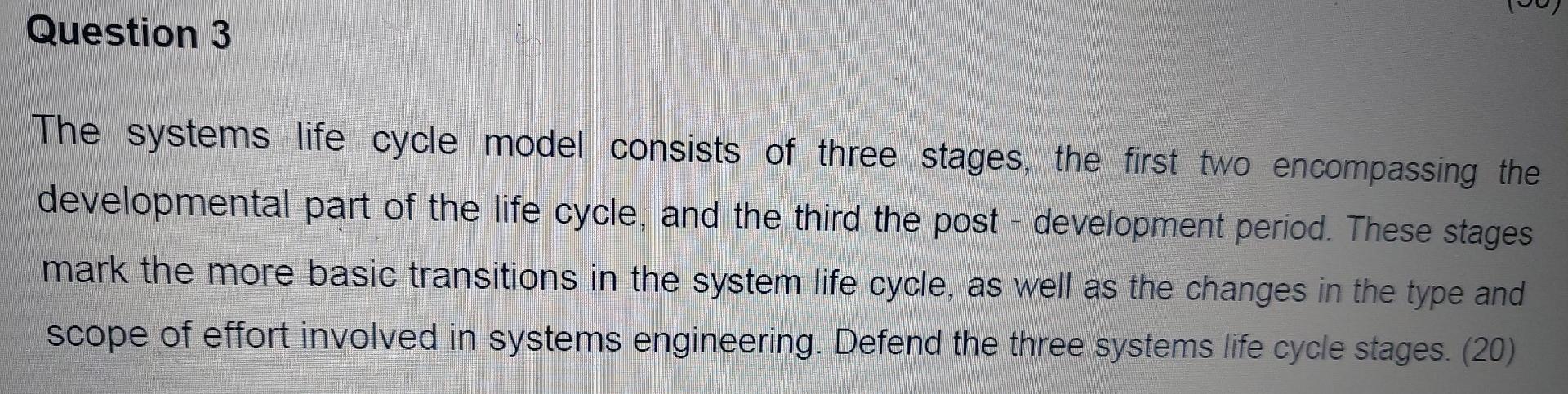 Solved The systems life cycle model consists of three | Chegg.com