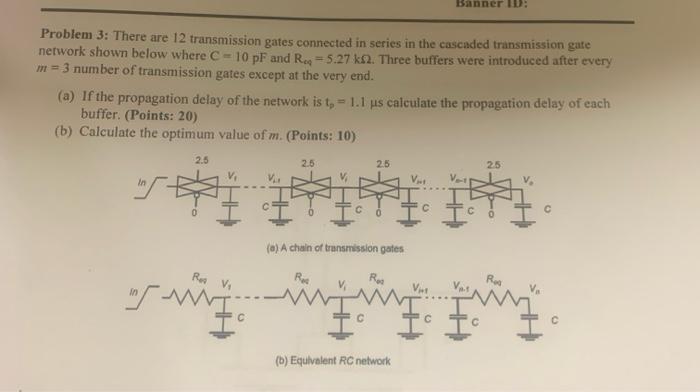 Solved Problem 3: There are 12 transmission gates connected | Chegg.com