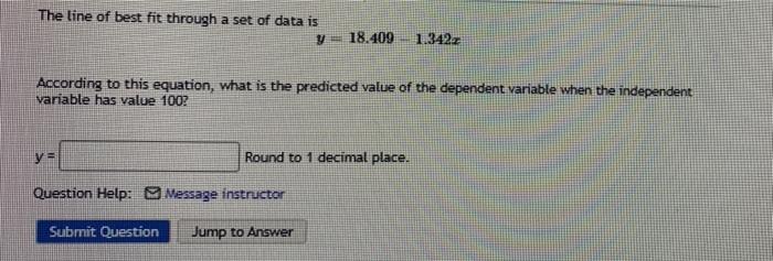 Solved The line of best fit through a set of data is Y. | Chegg.com