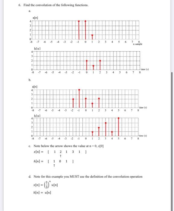 Solved 6. Find the convolution of the following functions. | Chegg.com