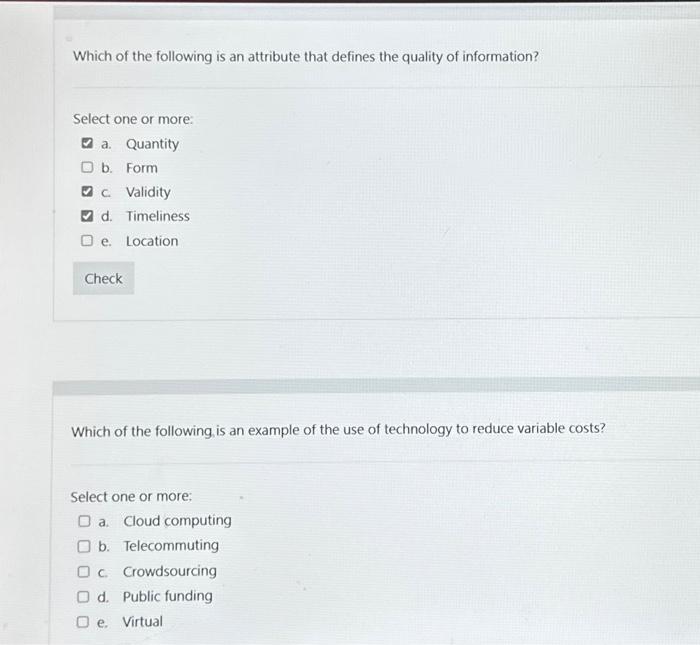 Solved Which of the following is an attribute that defines | Chegg.com