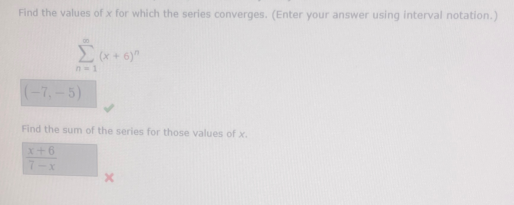 Solved Find the values of x ﻿for which the series converges. | Chegg.com