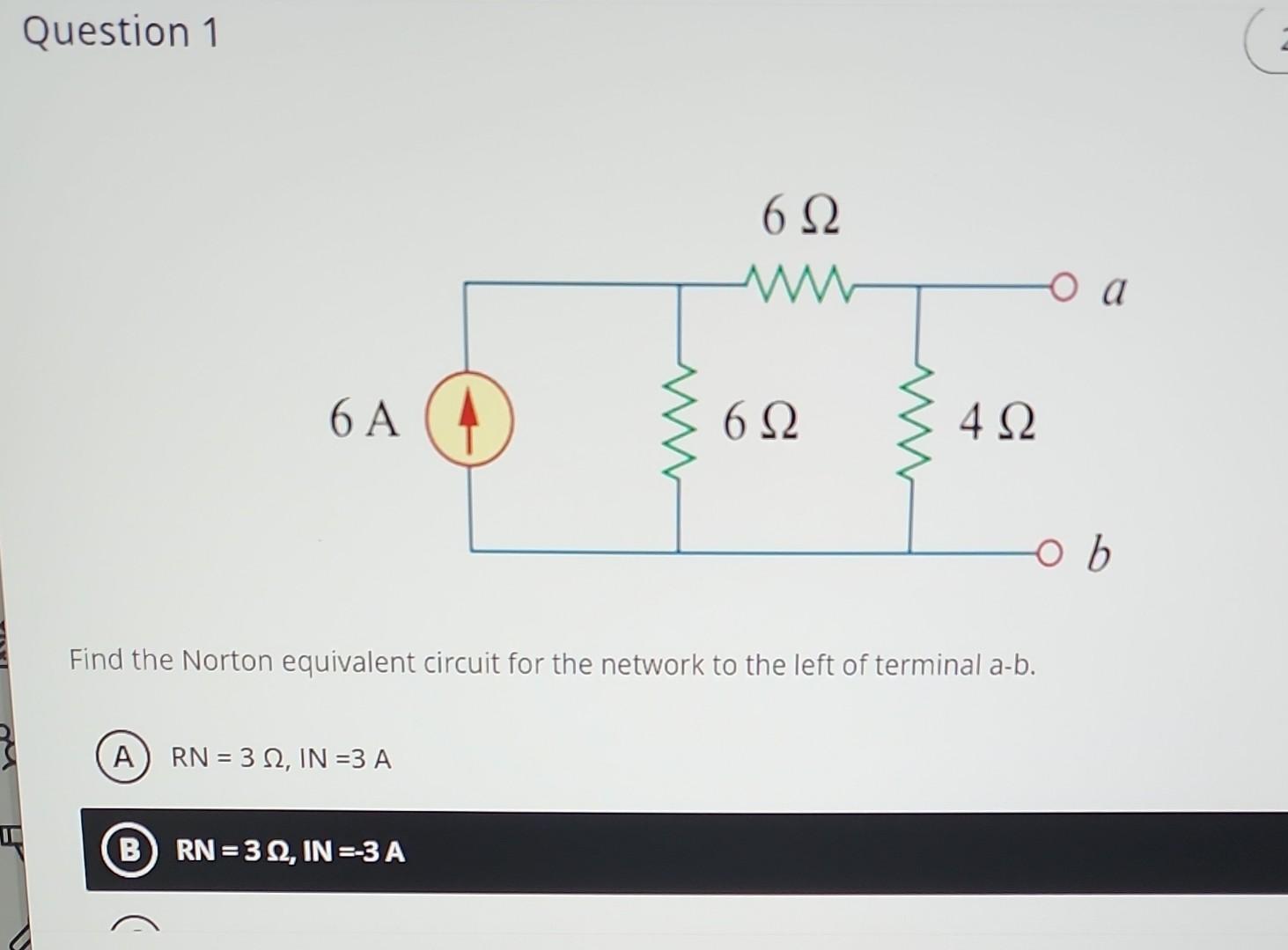 Solved Question 1 Find the Norton equivalent circuit for the | Chegg.com