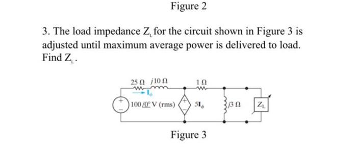 Solved Figure 2 3. The load impedance Z for the circuit | Chegg.com